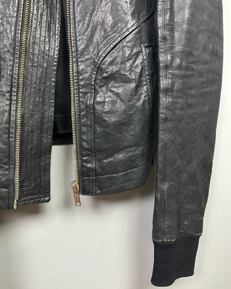 FW09 ‘CRUST’ Hammered Lamb High Neck Intarsia Jacket – SHOPTHROAT.COM